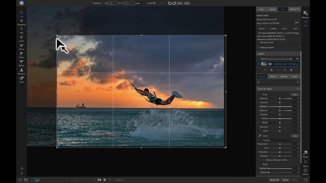 Using the Crop Tool - ON1