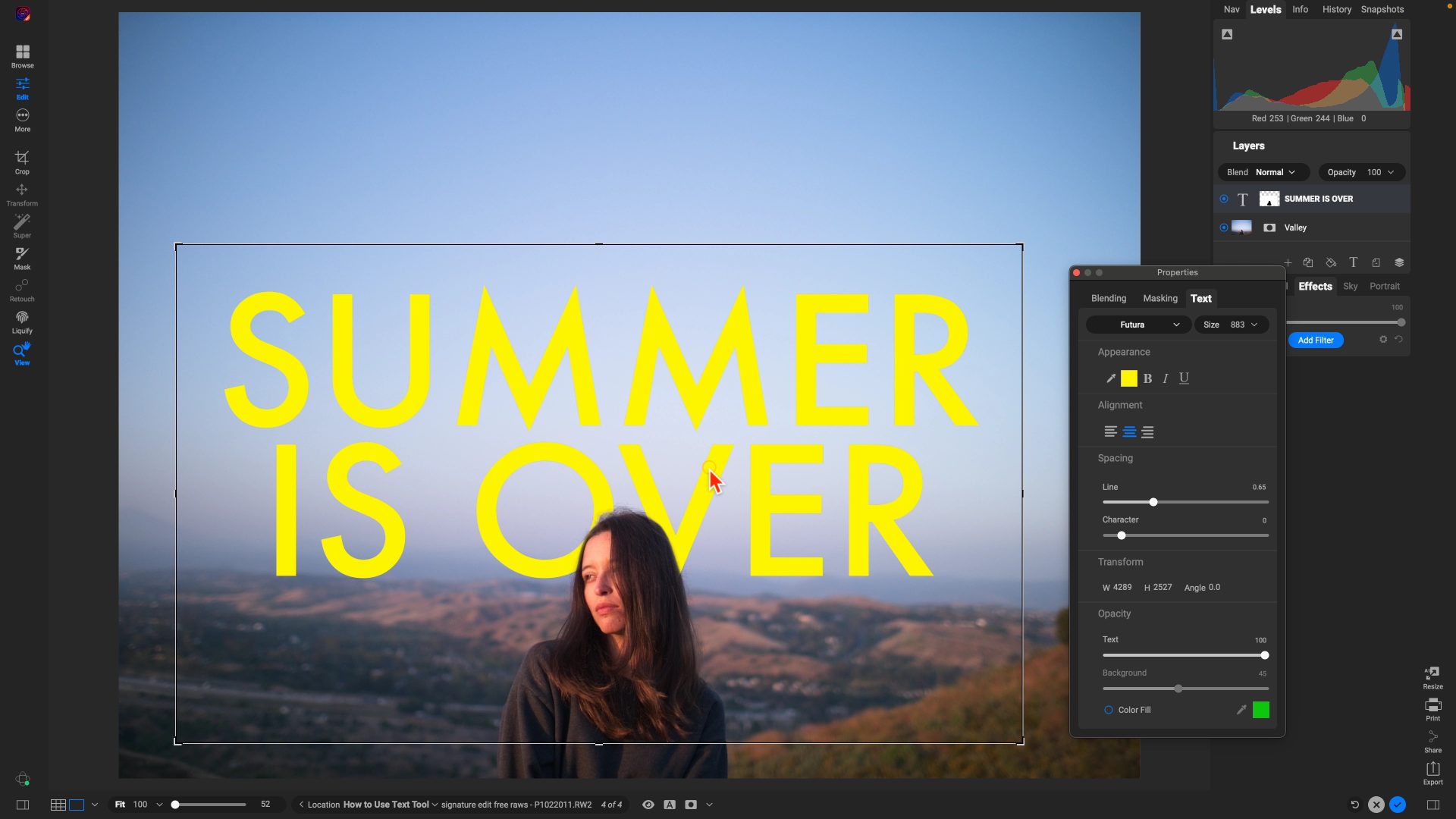 How to Use the Text Tool - ON1